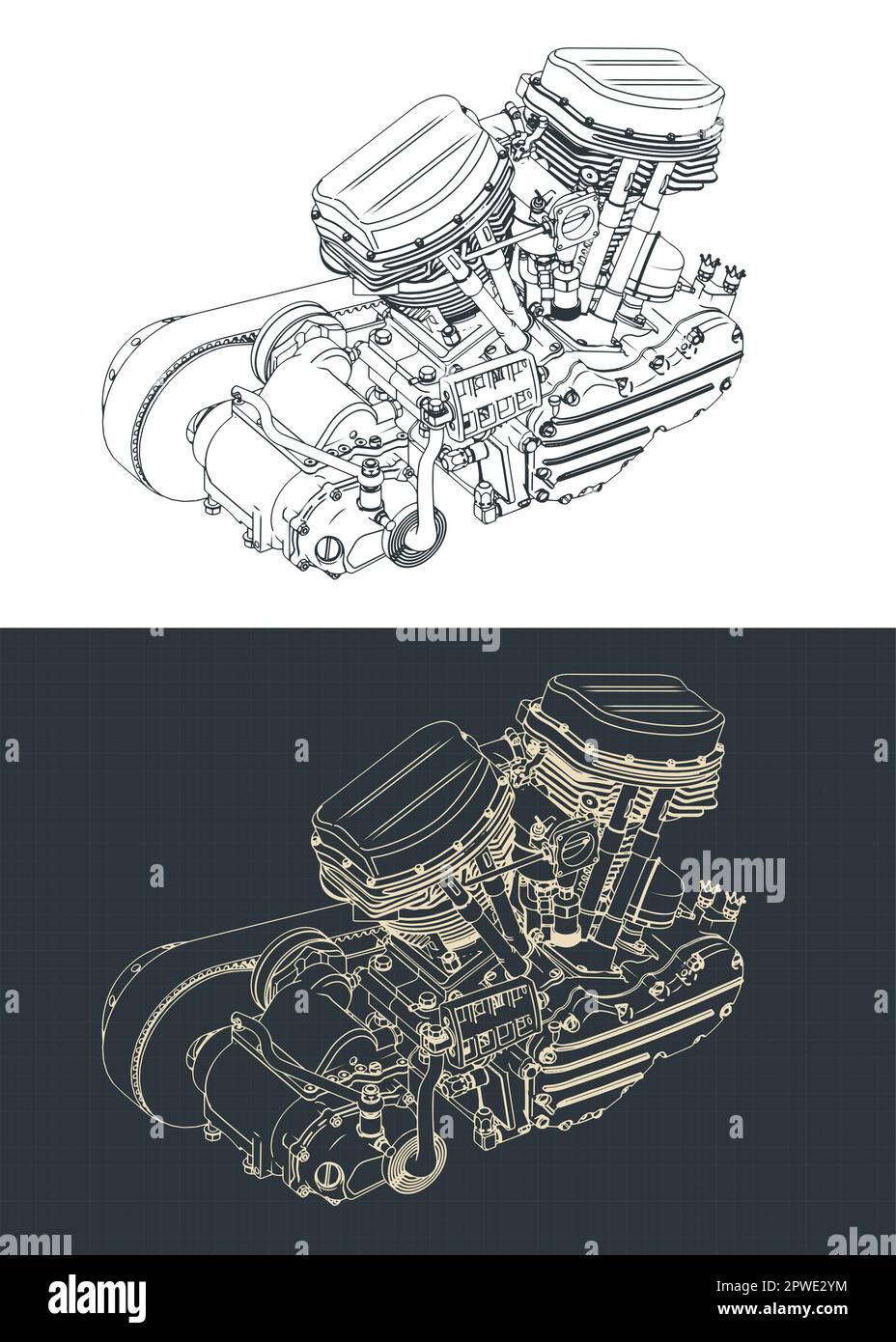 Motorcycle Engine Sketch