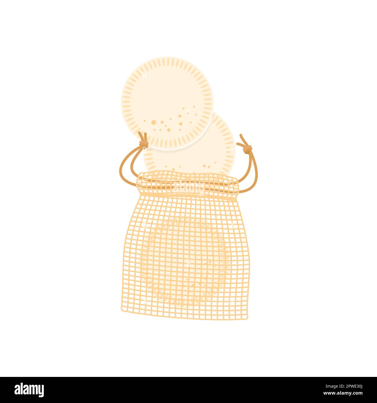 Reusable cotton pads with bag cartoon illustration Stock Vector Image ...