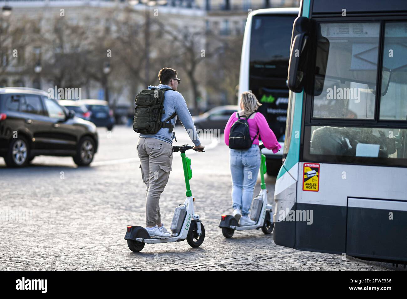 Paris, France. 29th Apr, 2023. Illustration picture shows people using ...