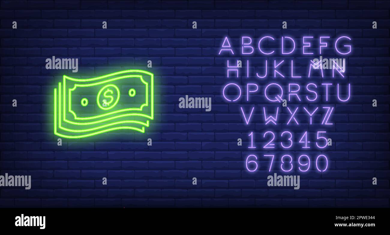 Glowing dollar bill illustration Stock Vector Images - Alamy