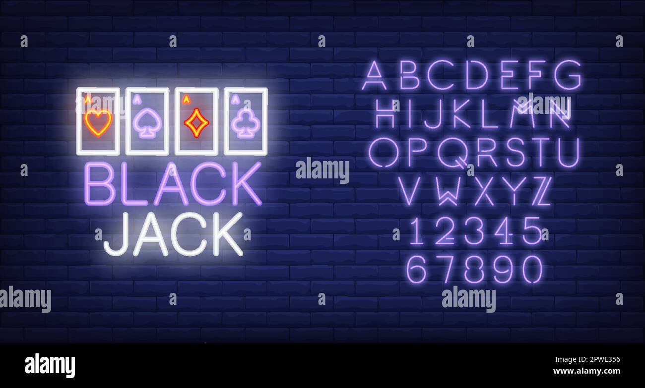 Black jack neon sign Stock Vector Image & Art - Alamy