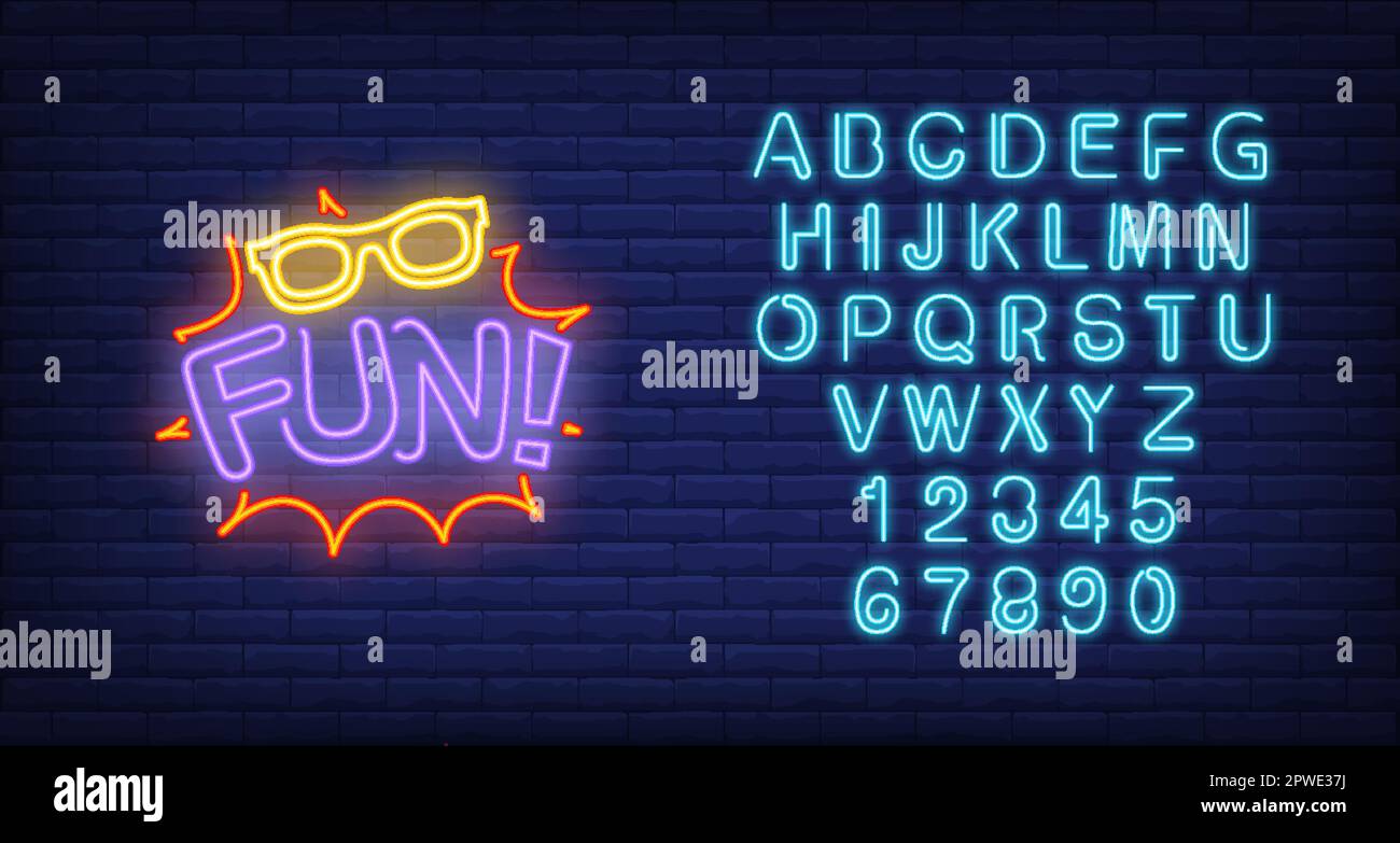 Neon FUN sign Stock Vector Image & Art - Alamy
