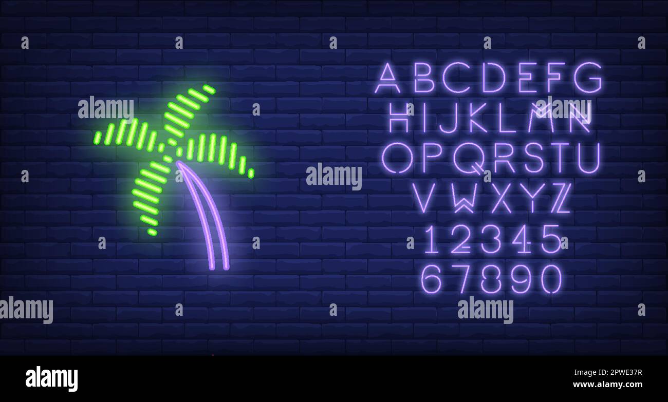 Palm tree neon sign Stock Vector Image & Art - Alamy