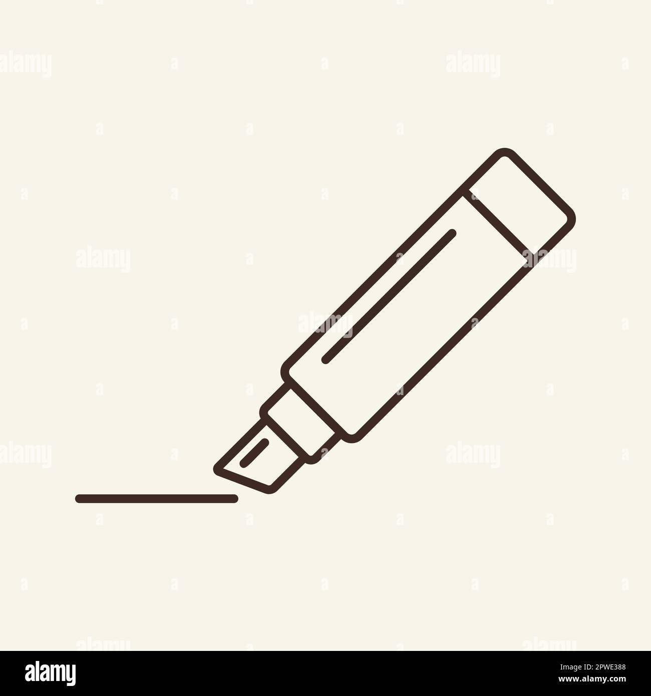 Felt tip pen line icon Stock Vector Image & Art - Alamy