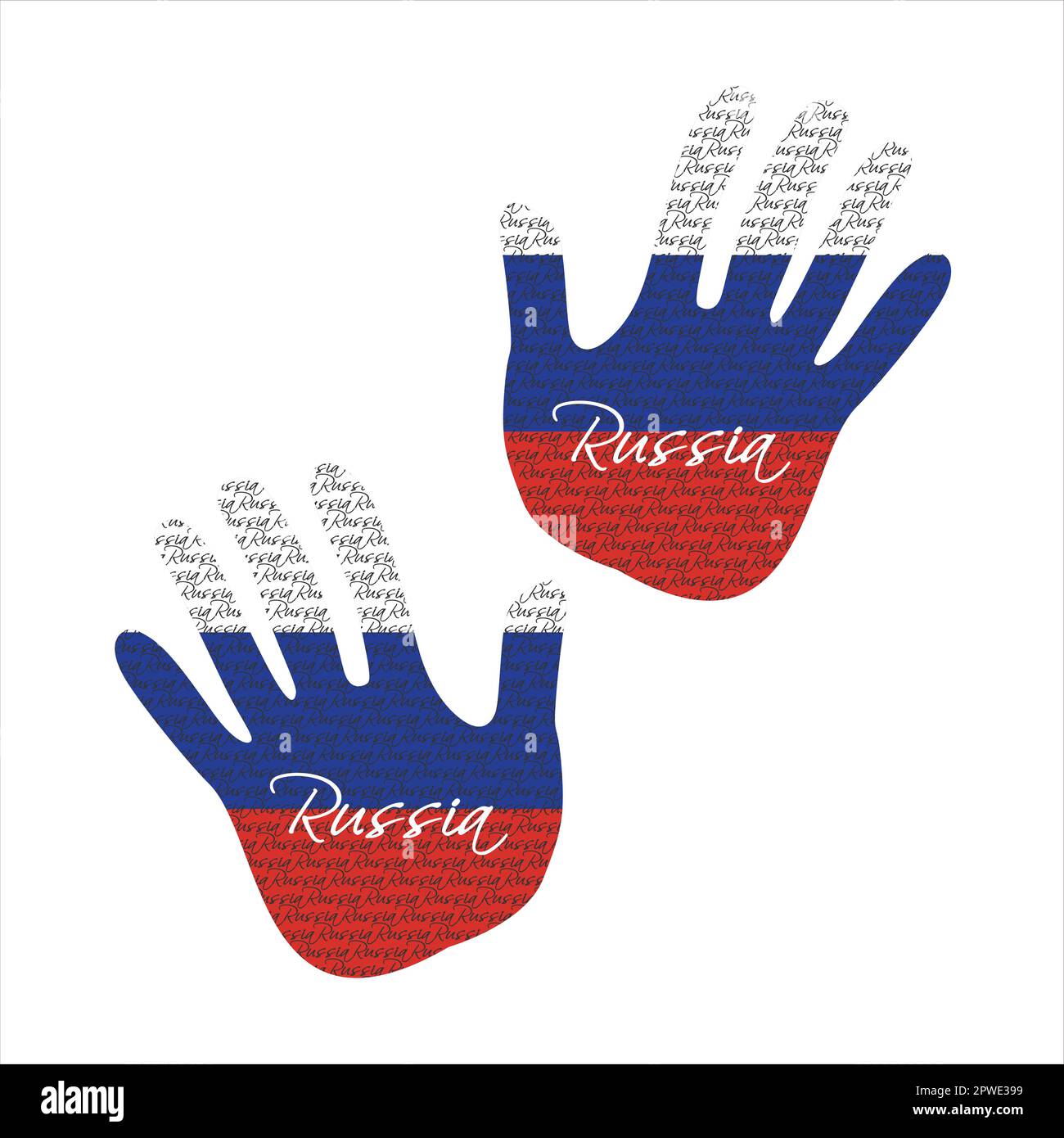 Hand drawn national flag of russia Stock Vector Images - Alamy