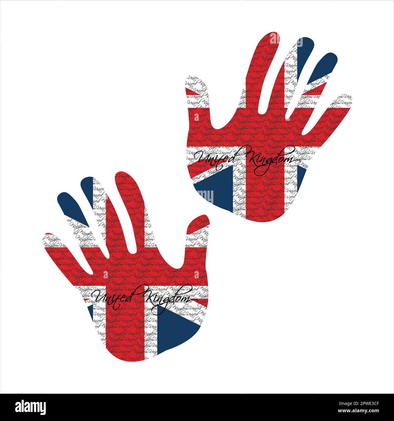 Hand drawn vector illustration with united kingdom flag pattern great ...
