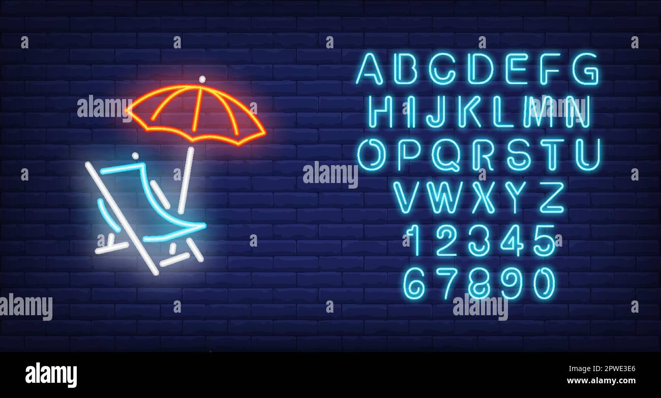 Chaise-lounge neon sign Stock Vector Image & Art - Alamy