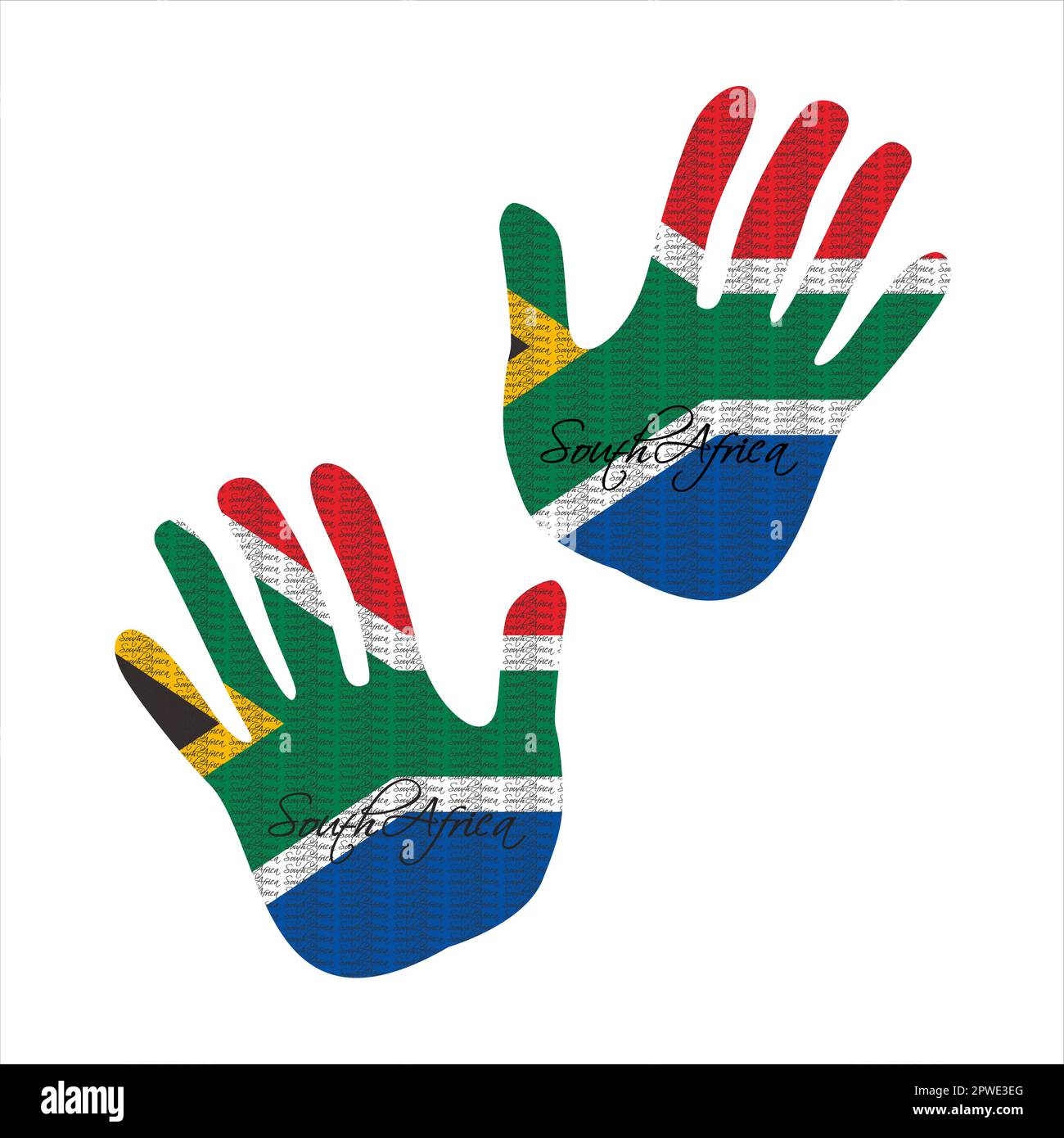Hand drawn vector illustration with south africa flag pattern great for ...