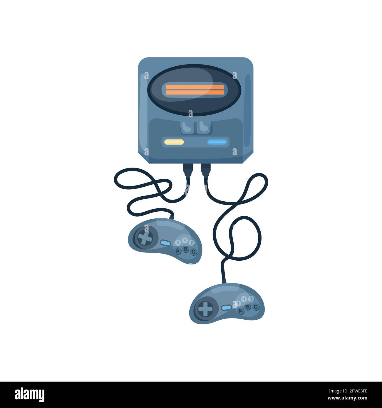Vintage game console flat vector illustration Stock Vector Image & Art ...