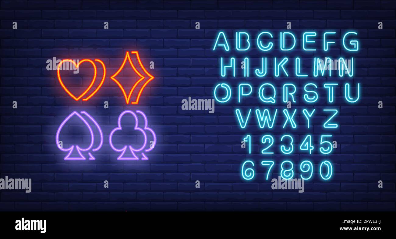 Four suit symbols neon sign Stock Vector Image & Art - Alamy