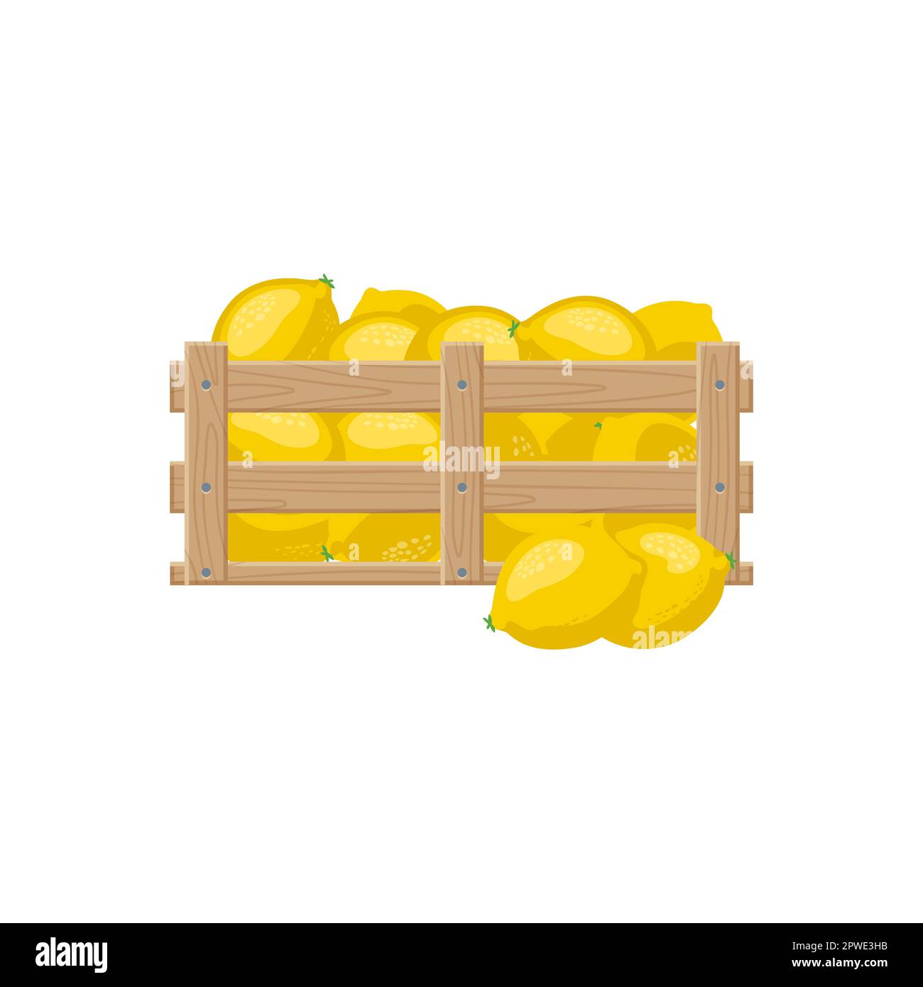Lemons in wooden box vector illustration Stock Vector Image & Art - Alamy
