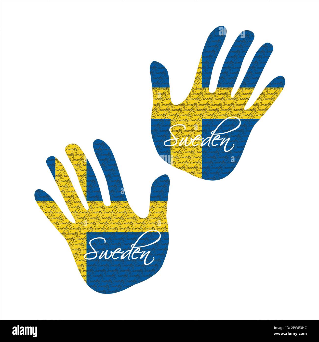 Hand drawn vector illustration with sweden flag pattern great for ...