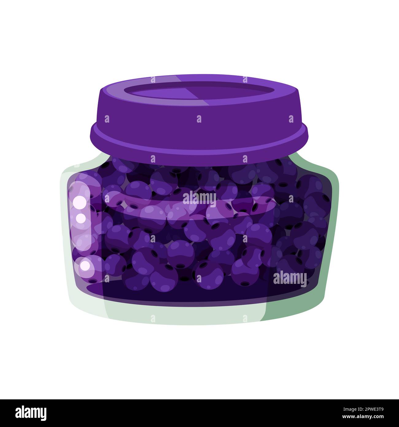 Full jar with canned blueberries cartoon illustration Stock Vector ...