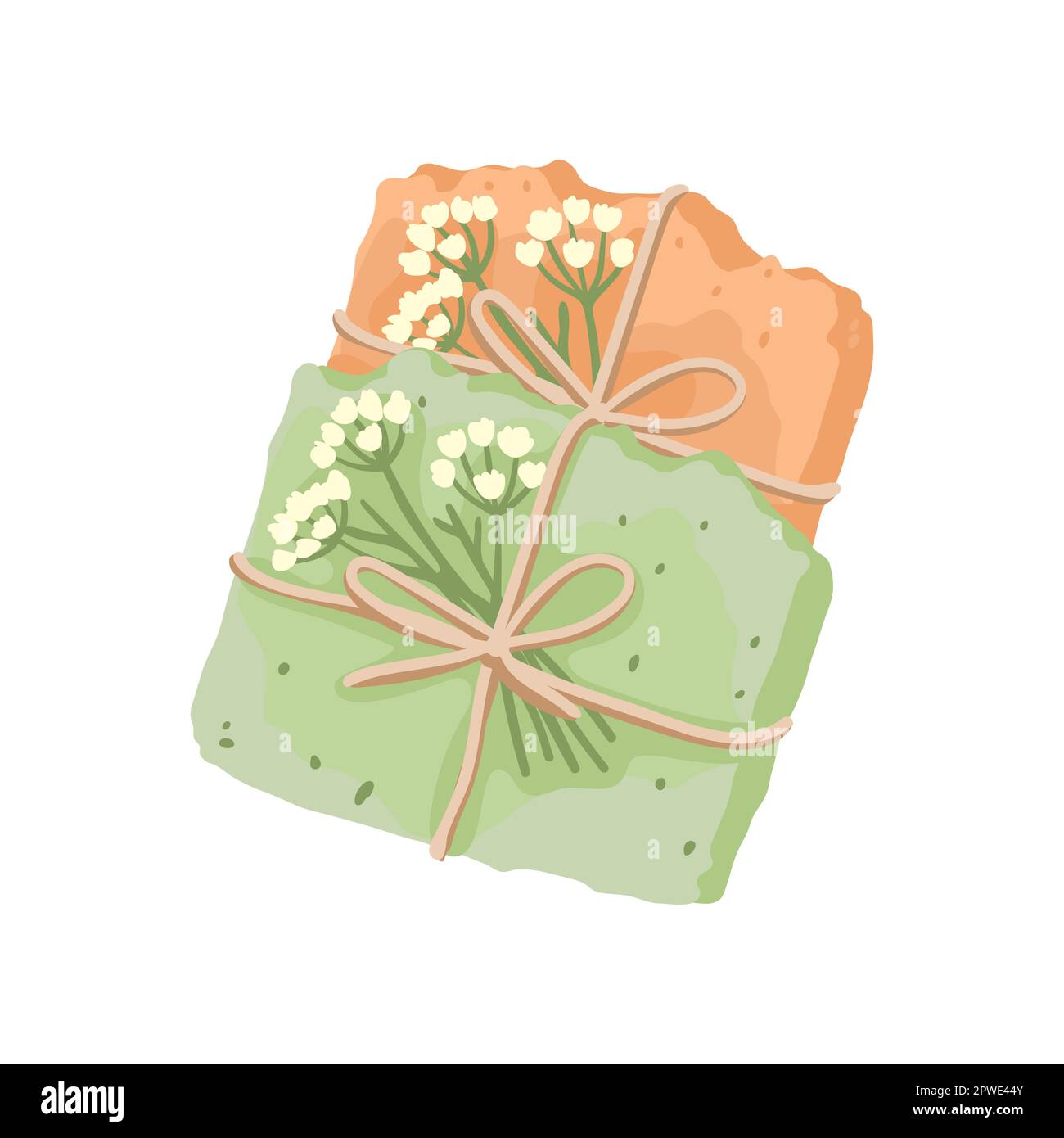 Handmade soap decorated with flowers vector illustration Stock Vector ...