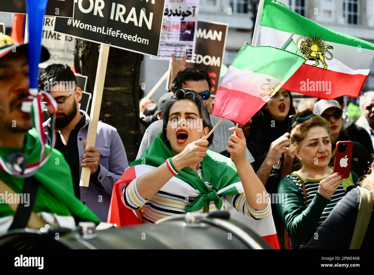 Freedom for Iran Rally, March from The London Eye to Downing Street ...