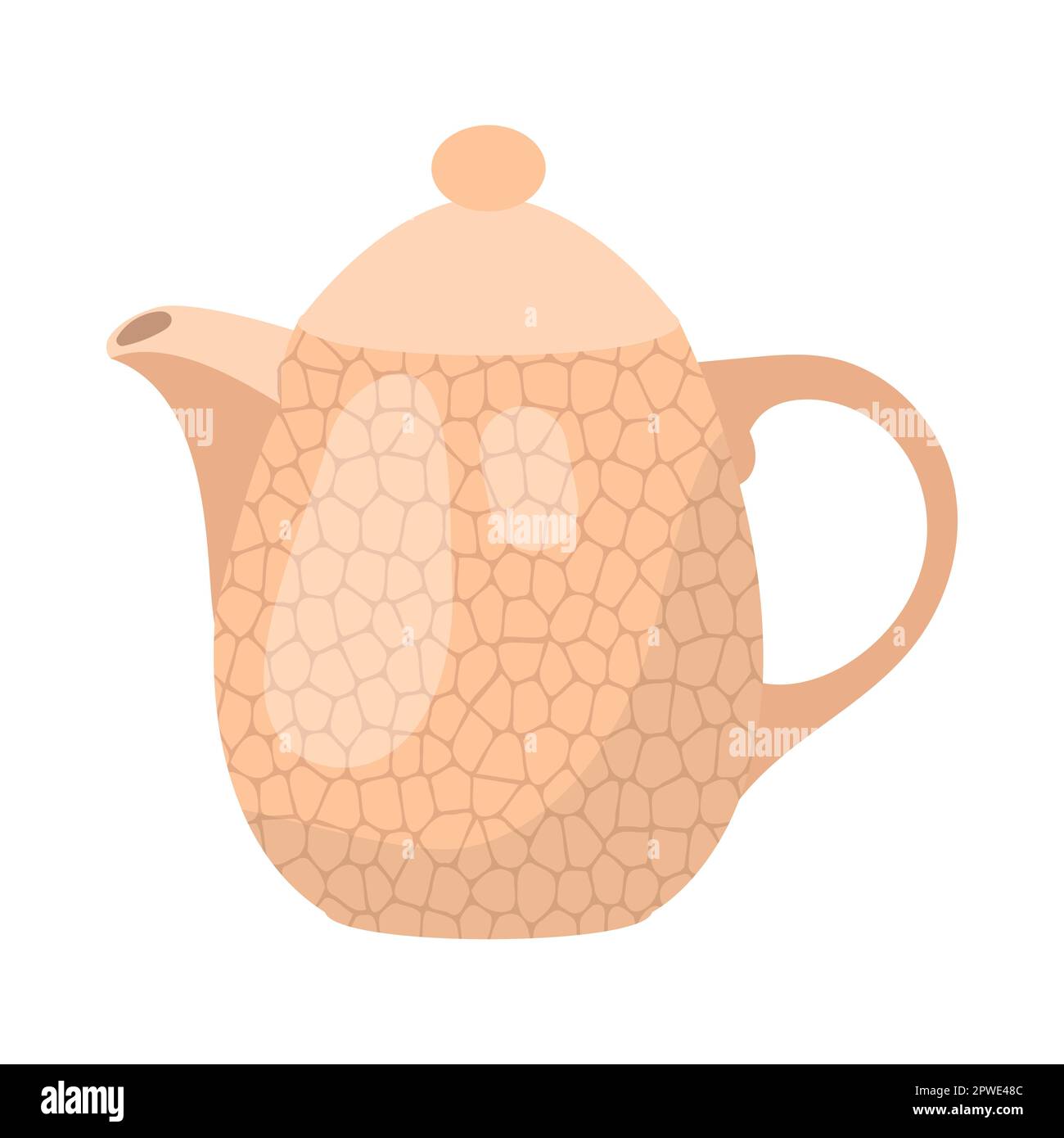 Pink ceramic teapot cartoon illustration Stock Vector Image & Art - Alamy