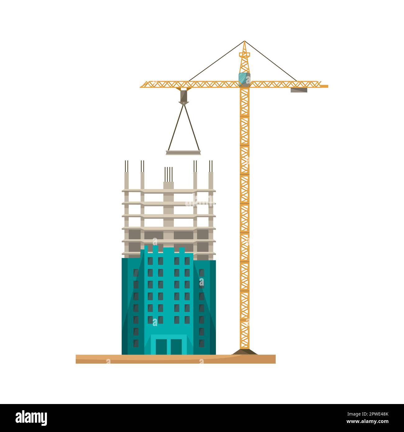 Building of house or industrial construction vector illustration Stock ...