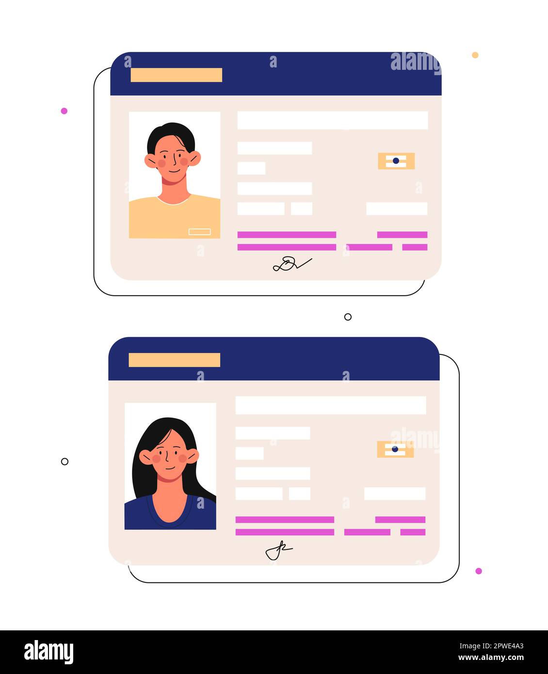 Plastic ID cards set Stock Vector Image & Art - Alamy