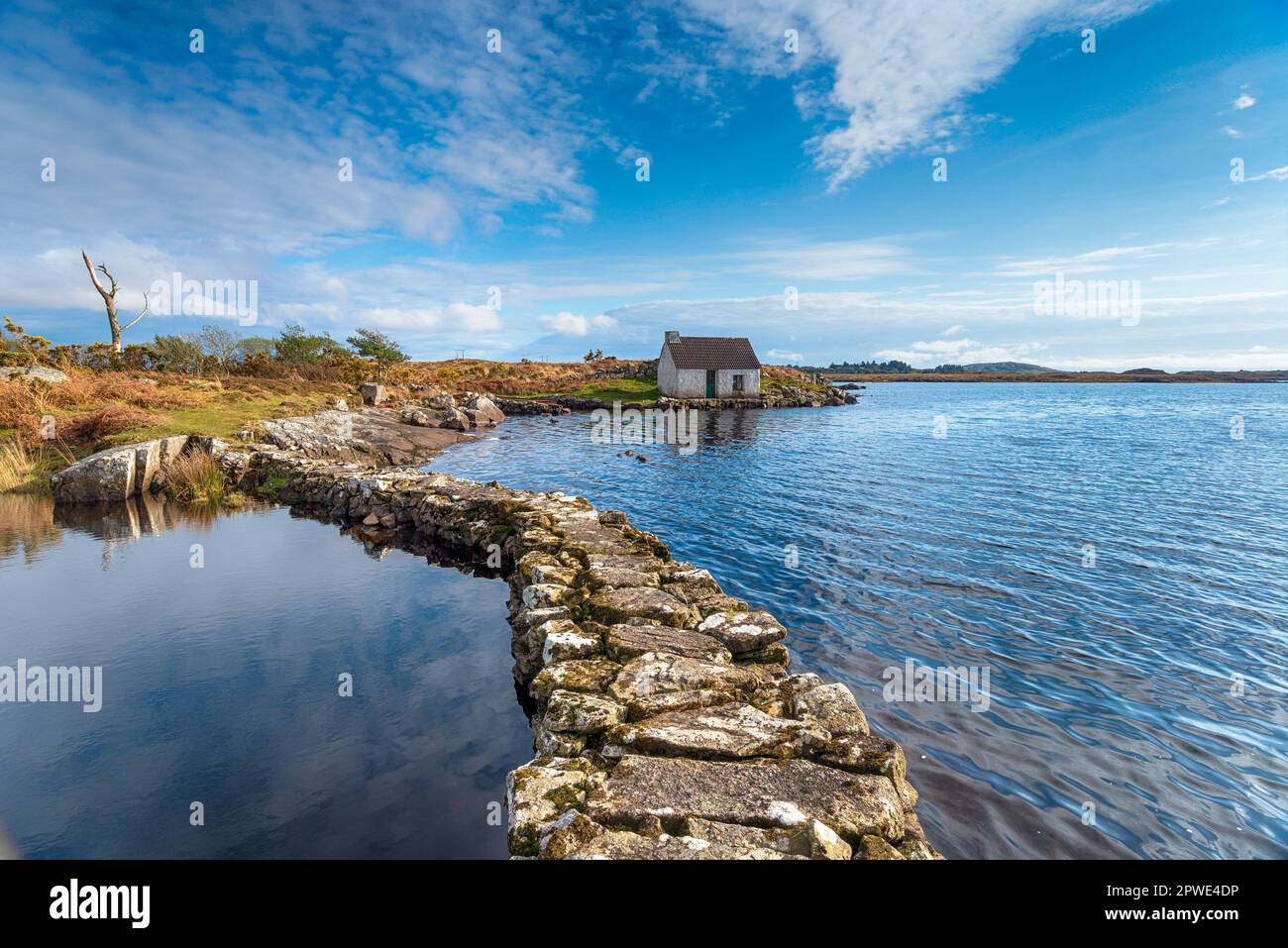 A fisherman's hut at Screebe in the Connemara National Park in the west ...