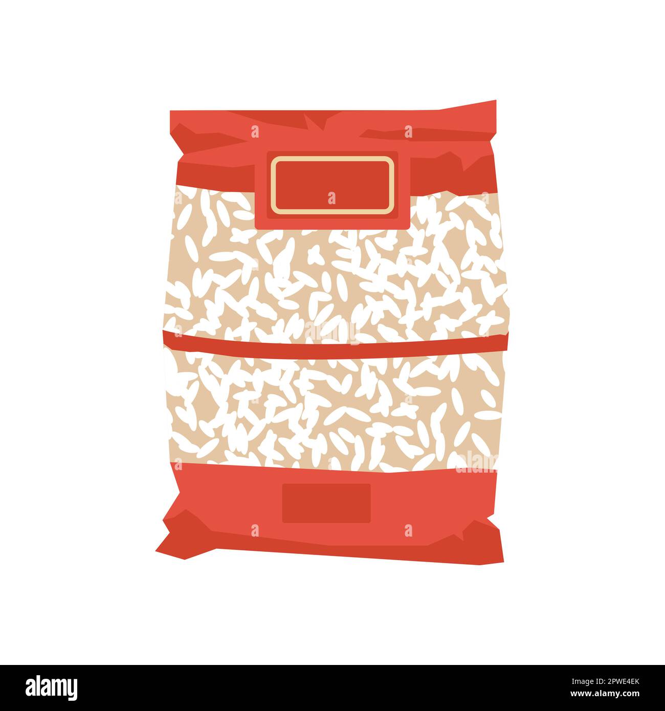 Rice in red plastic bag cartoon illustration Stock Vector Image & Art ...