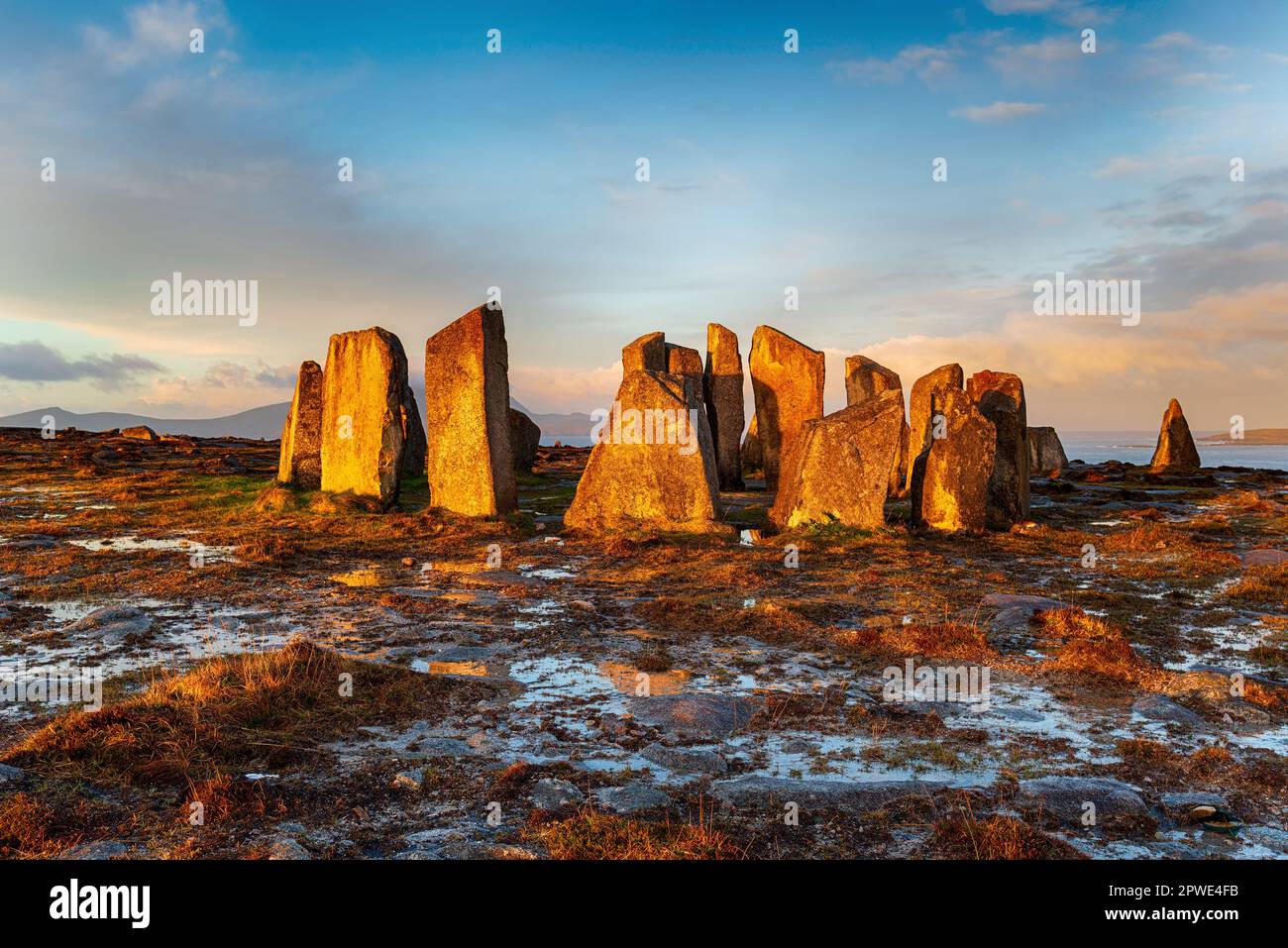 Early morning light over Deirbhile's Twist at Falmore in County Mayo ...