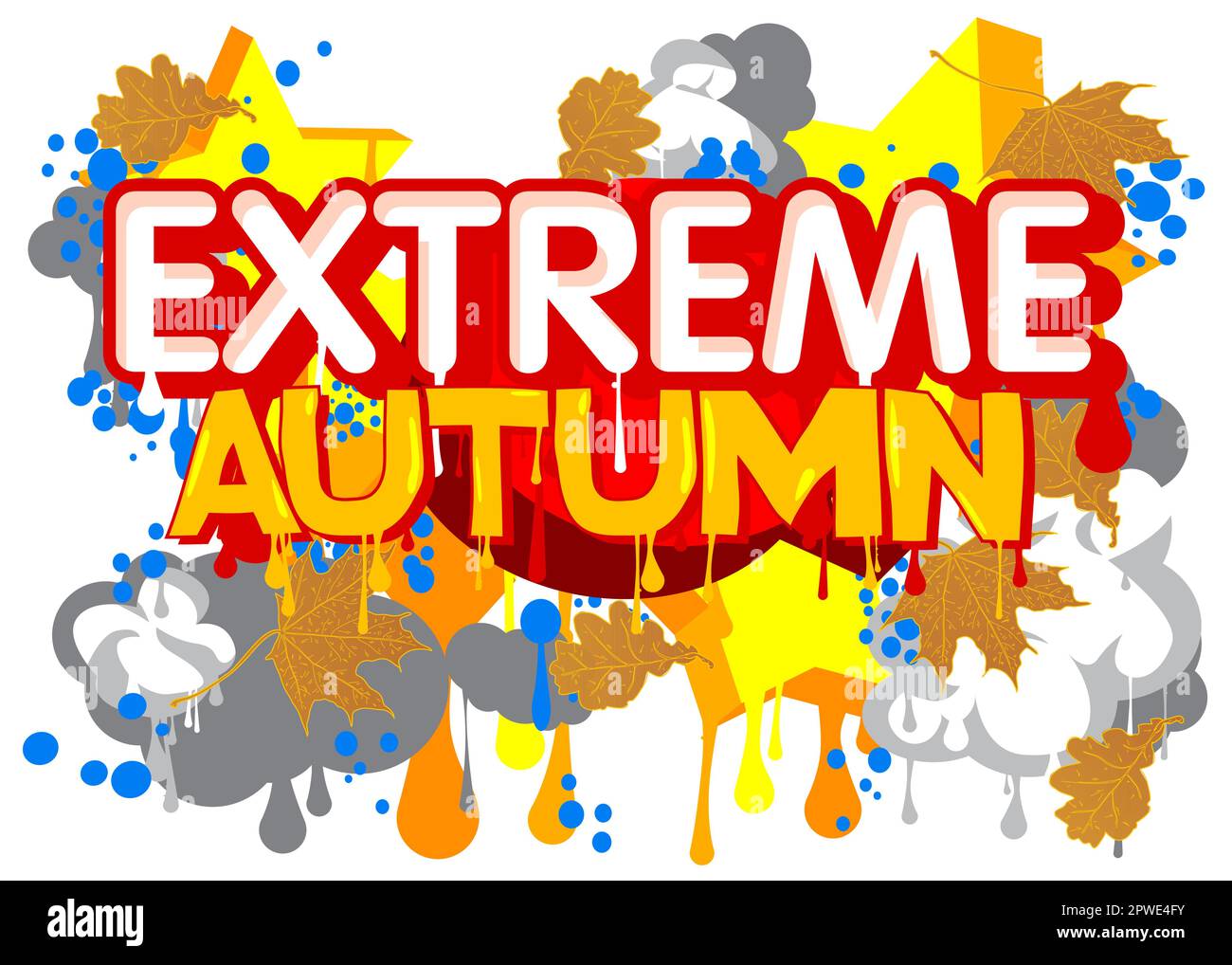 Extreme Autumn. Graffiti tag. Abstract modern street art decoration ...
