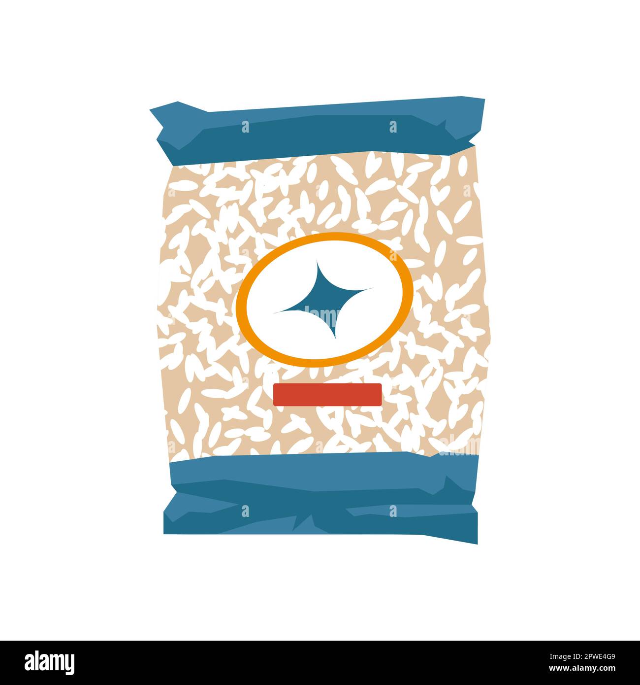 White rice in plastic bag Stock Vector Images - Alamy