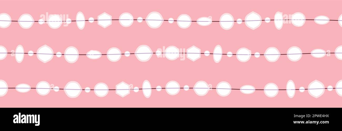 strings of simple beads vector border on pink Stock Vector Image & Art ...