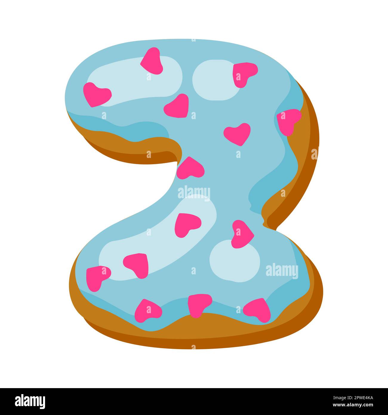 Number 2 in donut font vector illustration Stock Vector Image & Art - Alamy
