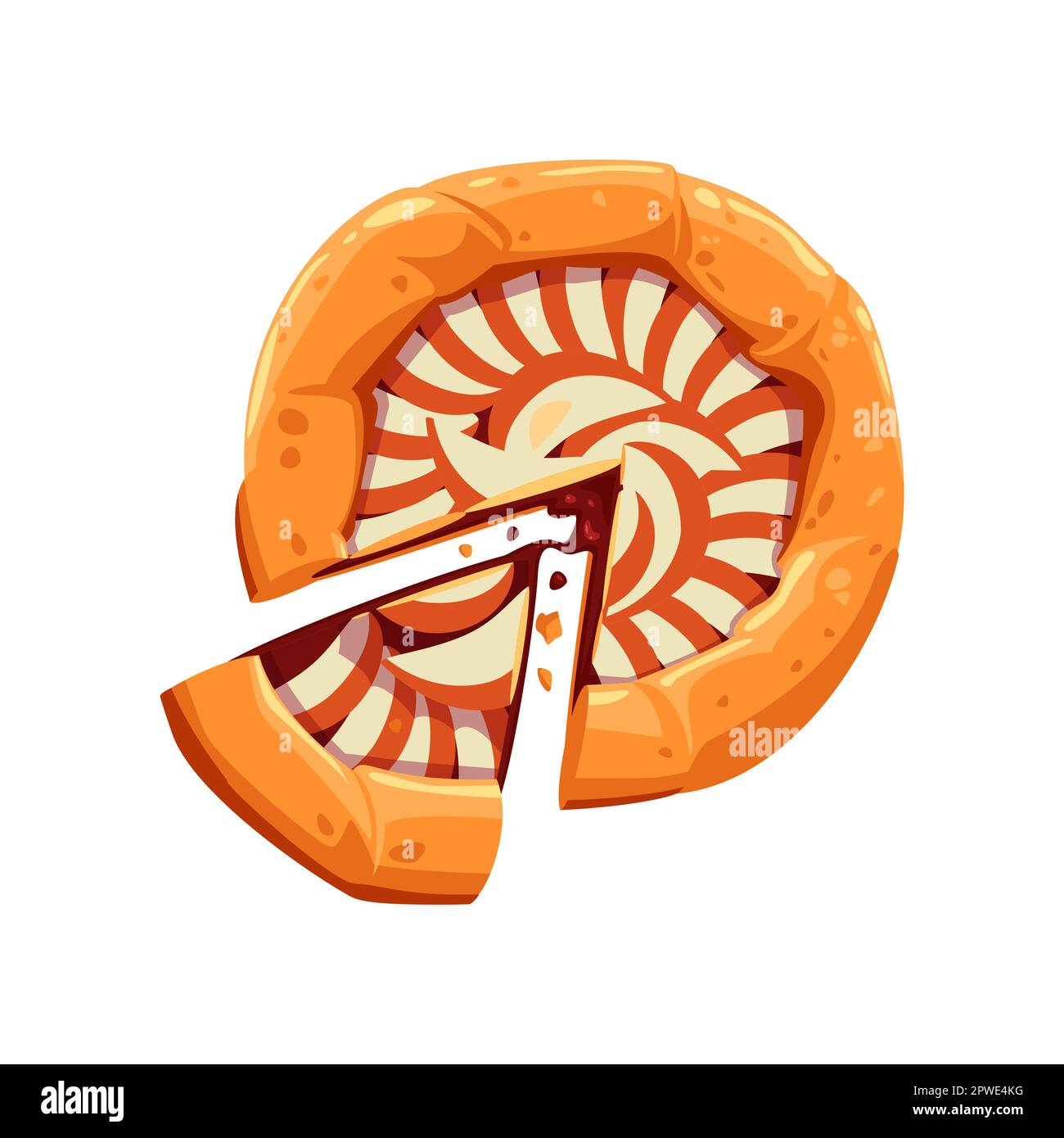 Cut apple pie cartoon illustration Stock Vector Image & Art - Alamy