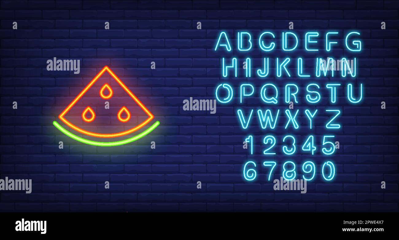 Watermelon neon sign icon Stock Vector Images - Alamy