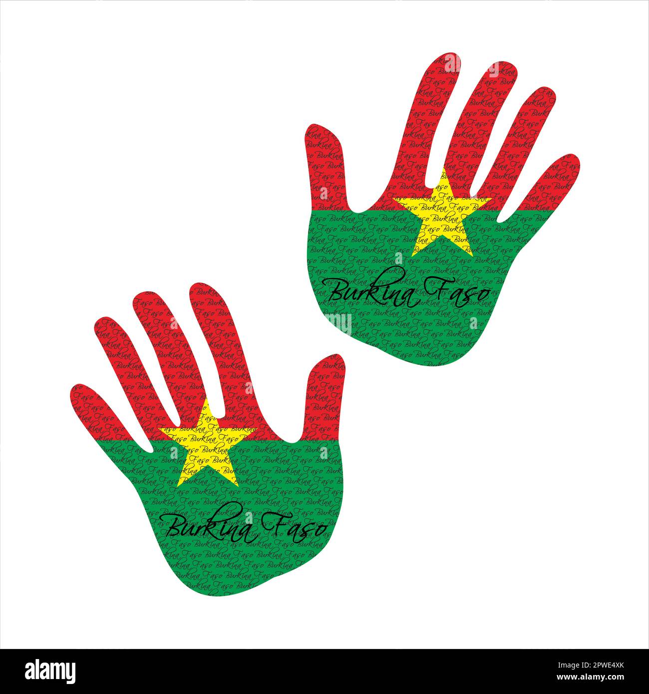 Hand drawn vector illustration with burkina faso flag pattern great for ...