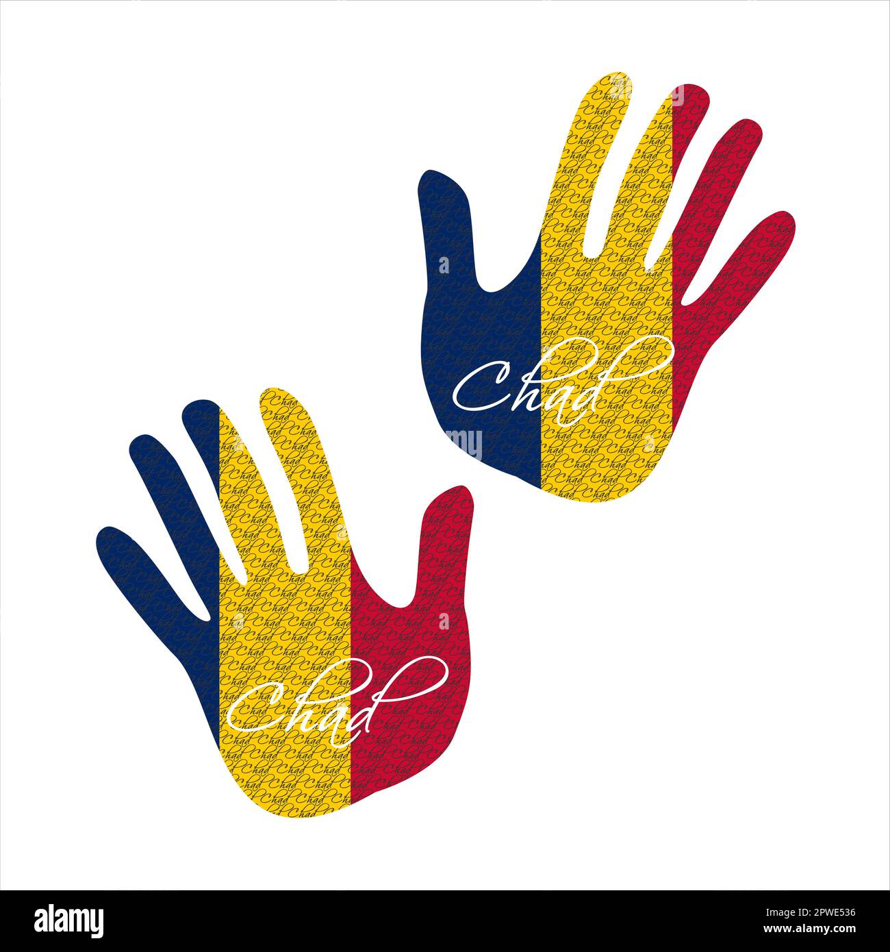 Hand drawn vector illustration with chad flag pattern great for poster ...