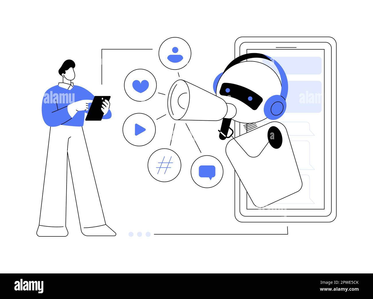 Artificial intelligence in social media abstract concept vector ...