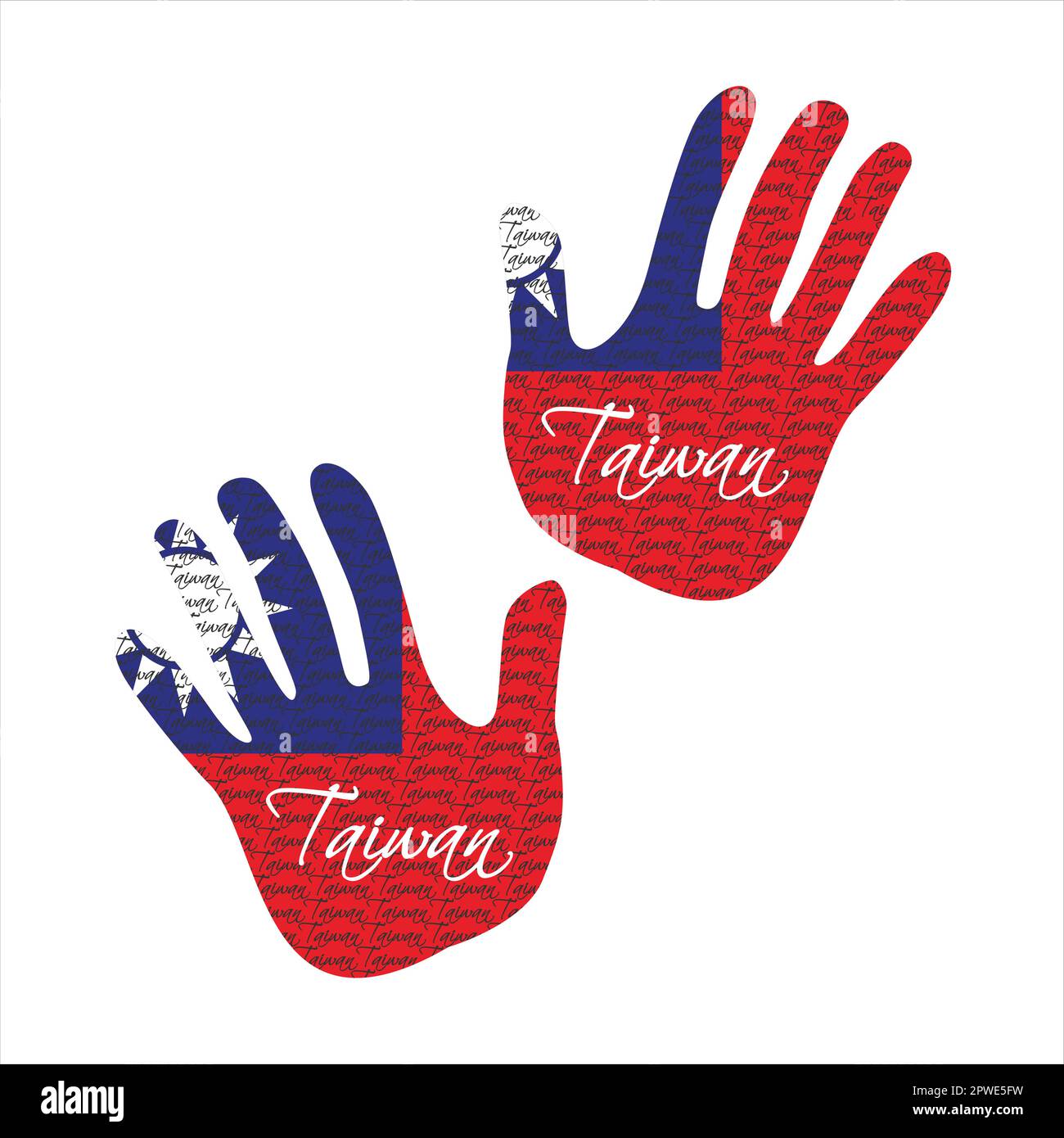 Hand drawn vector illustration with north taiwan flag pattern great for ...