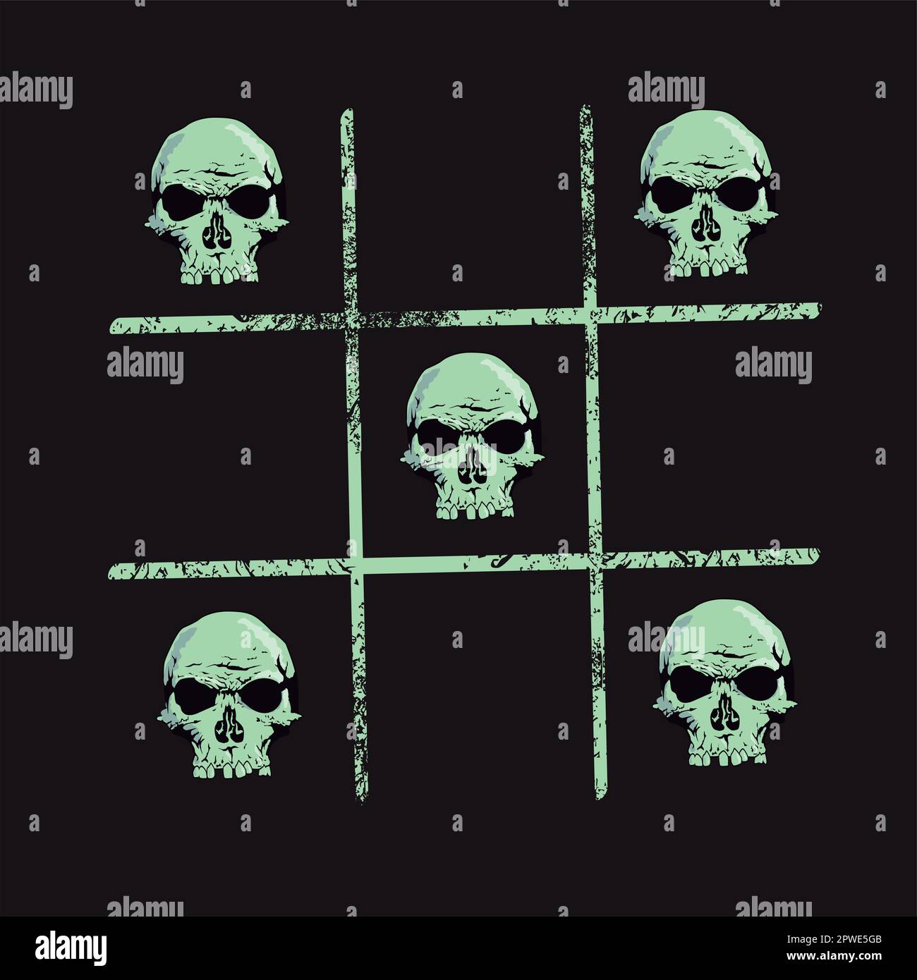Tic tac toe game formed skulls vector image Stock Vector Image & Art ...
