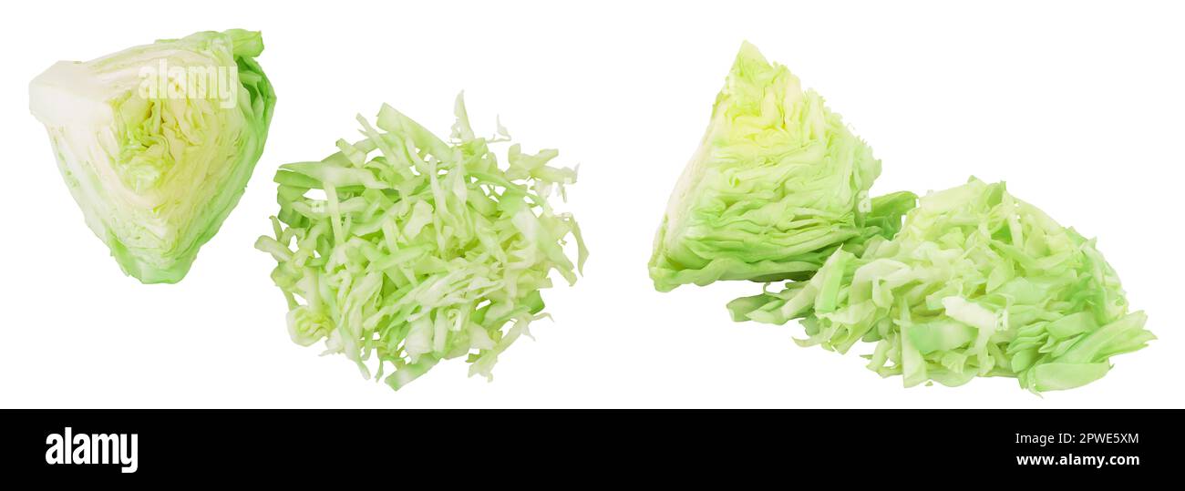 Green cabbage isolated on white background with full depth of field ...