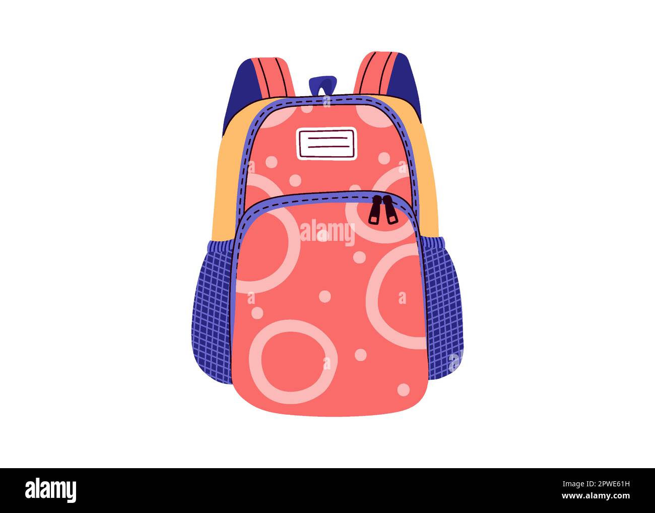 School backpack for firts grader.Vector illustration in flat cartoon ...