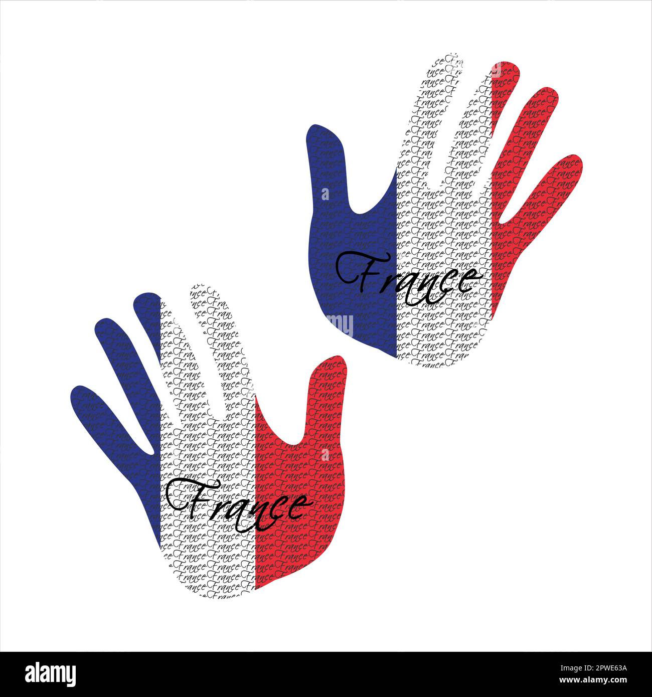 Hand drawn vector illustration with france flag pattern great for ...