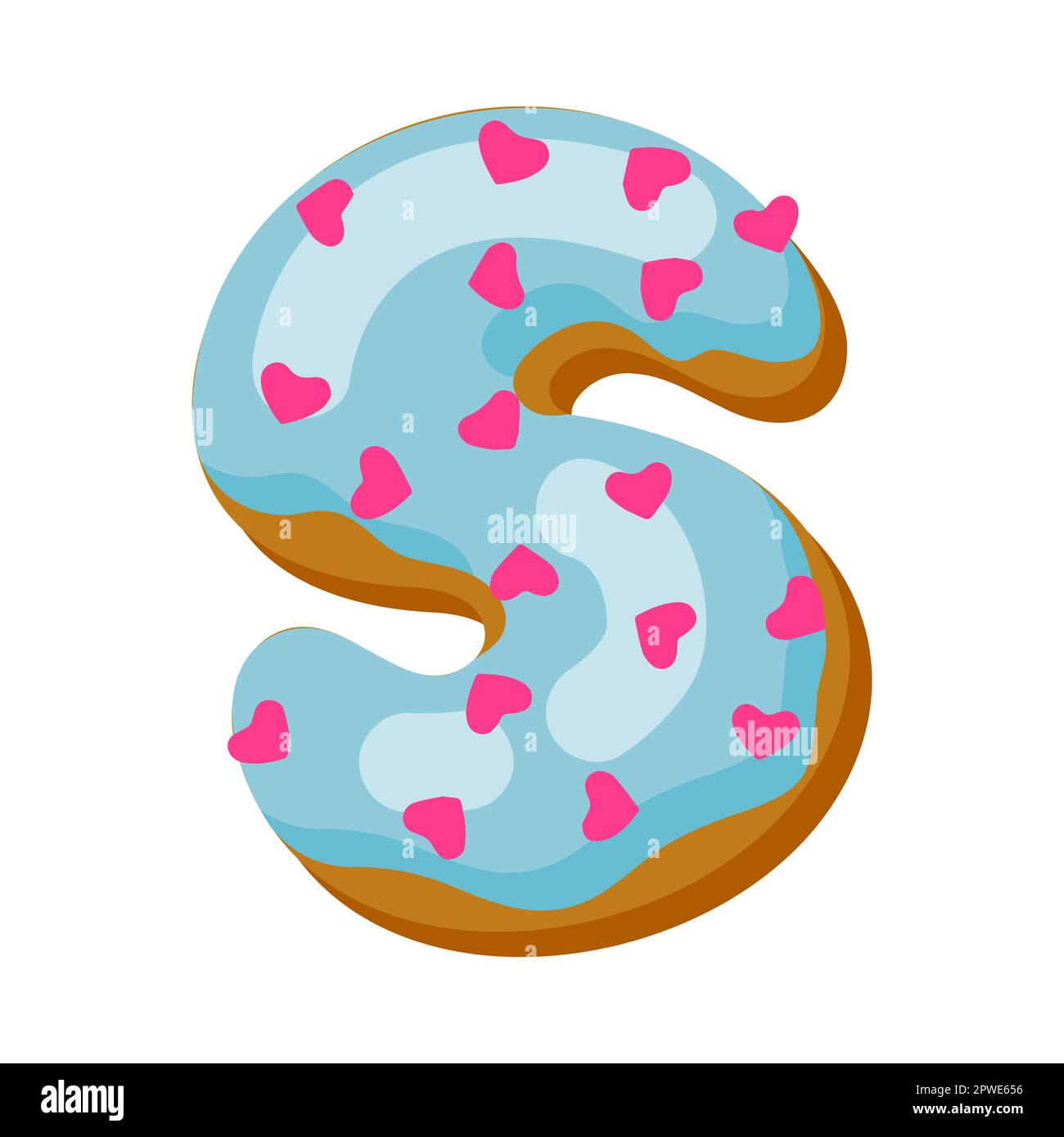 Letter s in donut font vector illustration Stock Vector Image & Art - Alamy