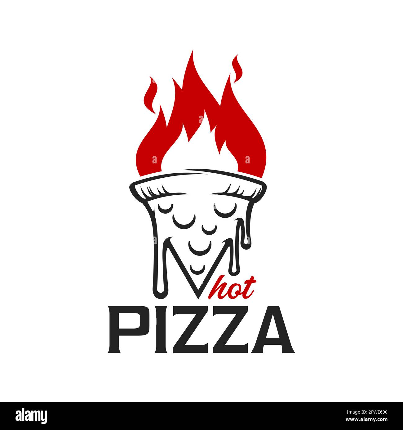 Pizza icon, street food symbol. Takeaway cafe menu icon, Italian ...