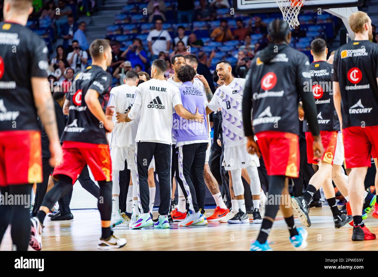 Madrid, Madrid, Spain. 30th Apr, 2023. Sergio Llull (Real Madrid), Adam ...
