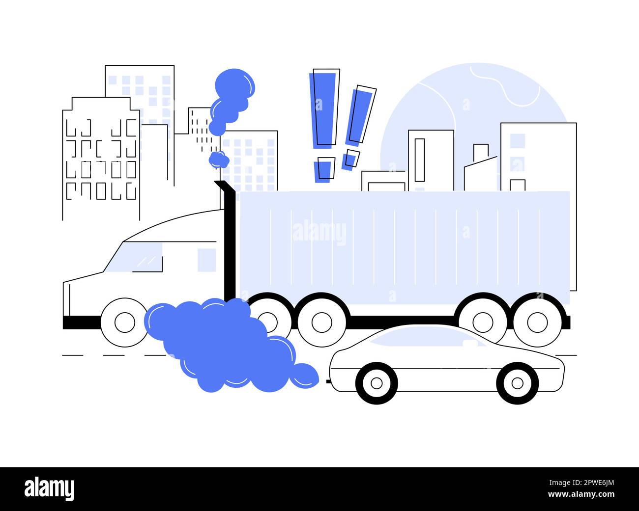 Motor vehicle pollution abstract concept vector illustration Stock ...