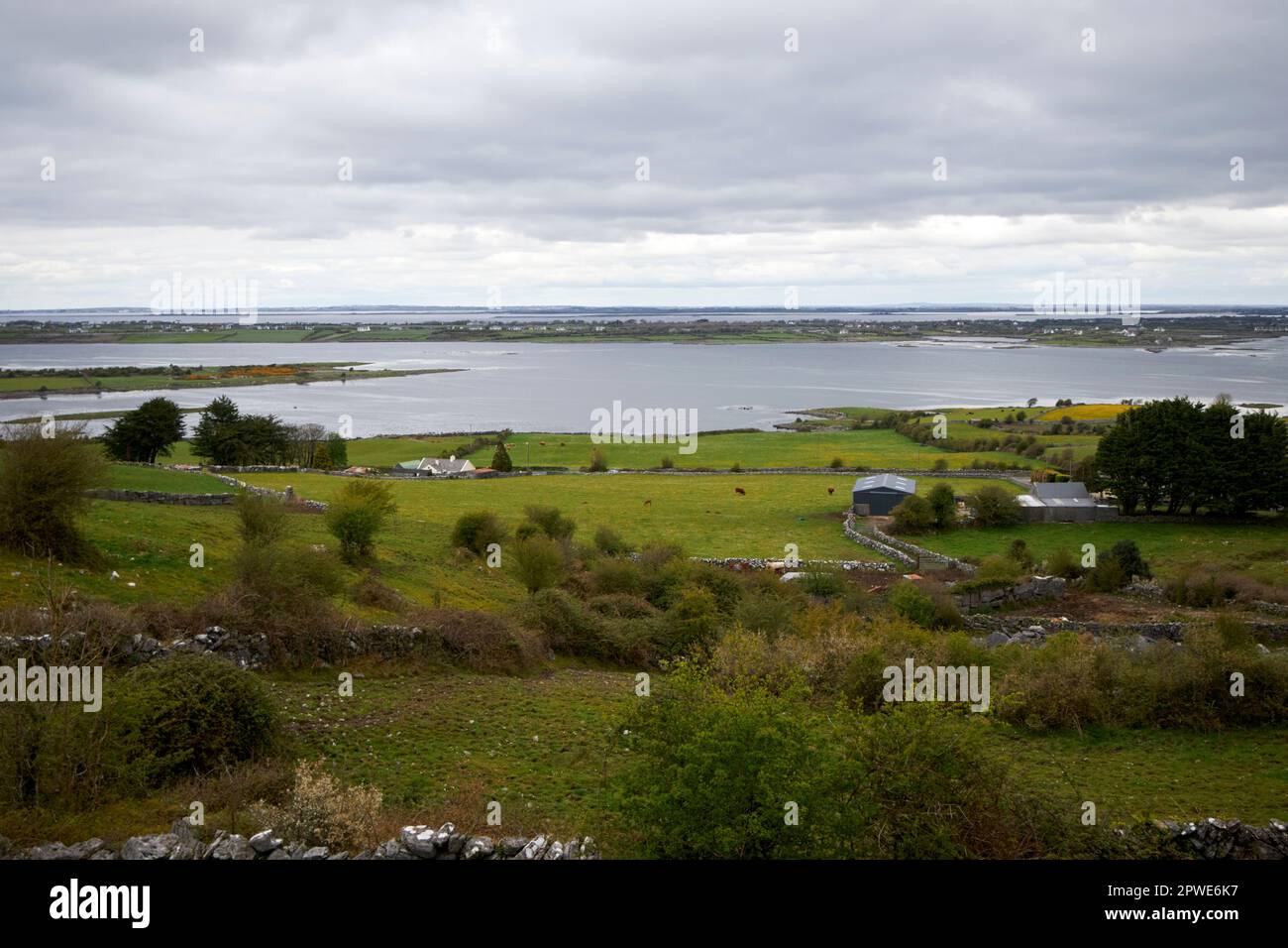 overlooking county galway and galway bay from the L1014 in the burren ...