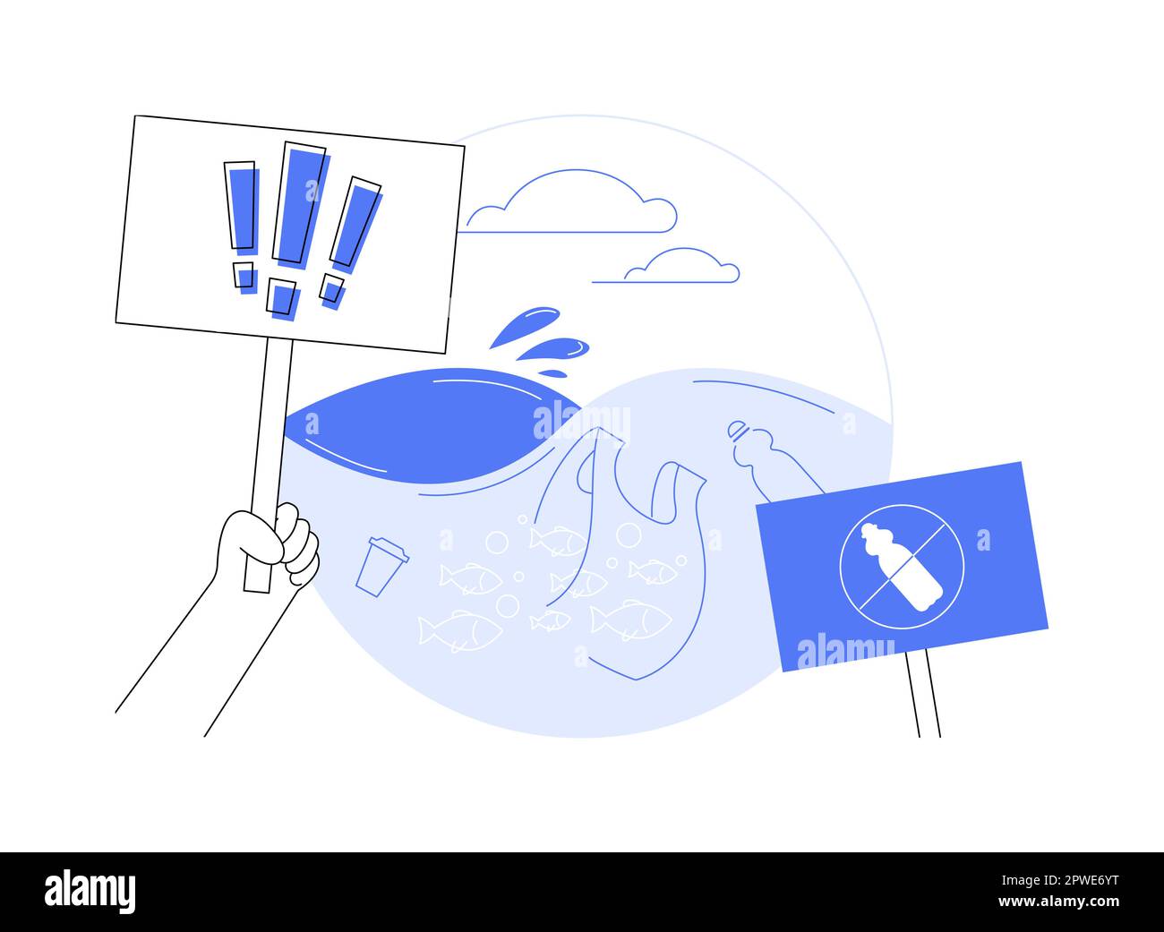 Plastic pollution abstract concept vector illustration Stock Vector ...