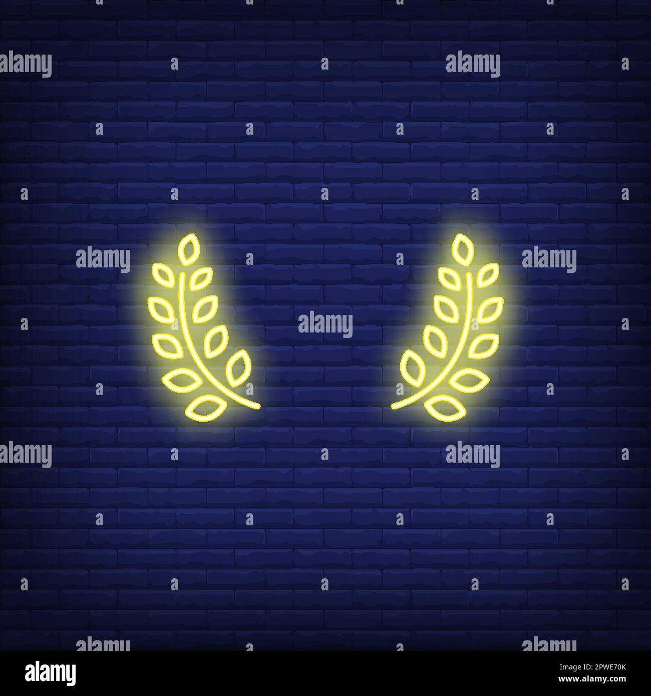 Two yellow plant branches neon sign Stock Vector Image & Art - Alamy