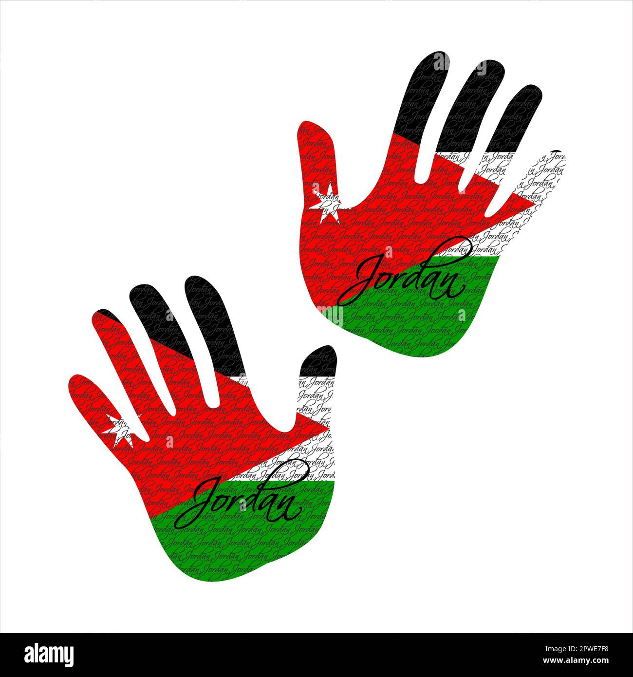 Hand drawn vector illustration with jordan flag pattern great for ...
