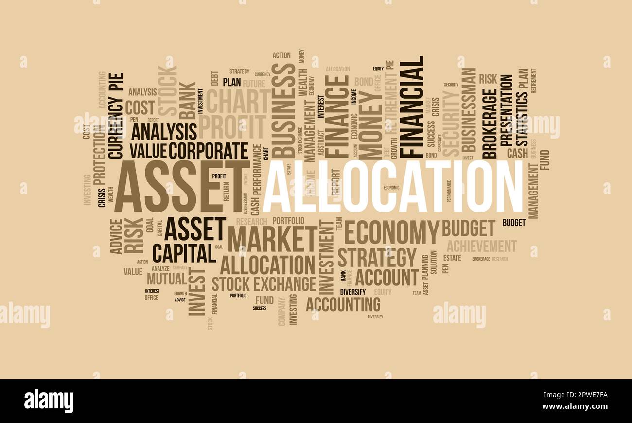 Word cloud background concept for Asset allocation. Money management ...