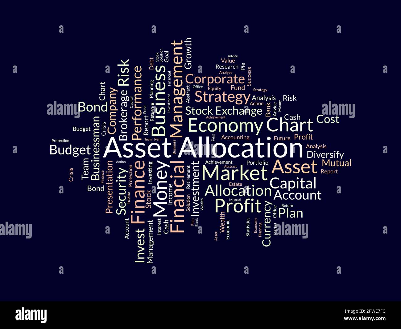 Word cloud background concept for Asset allocation. Money management ...