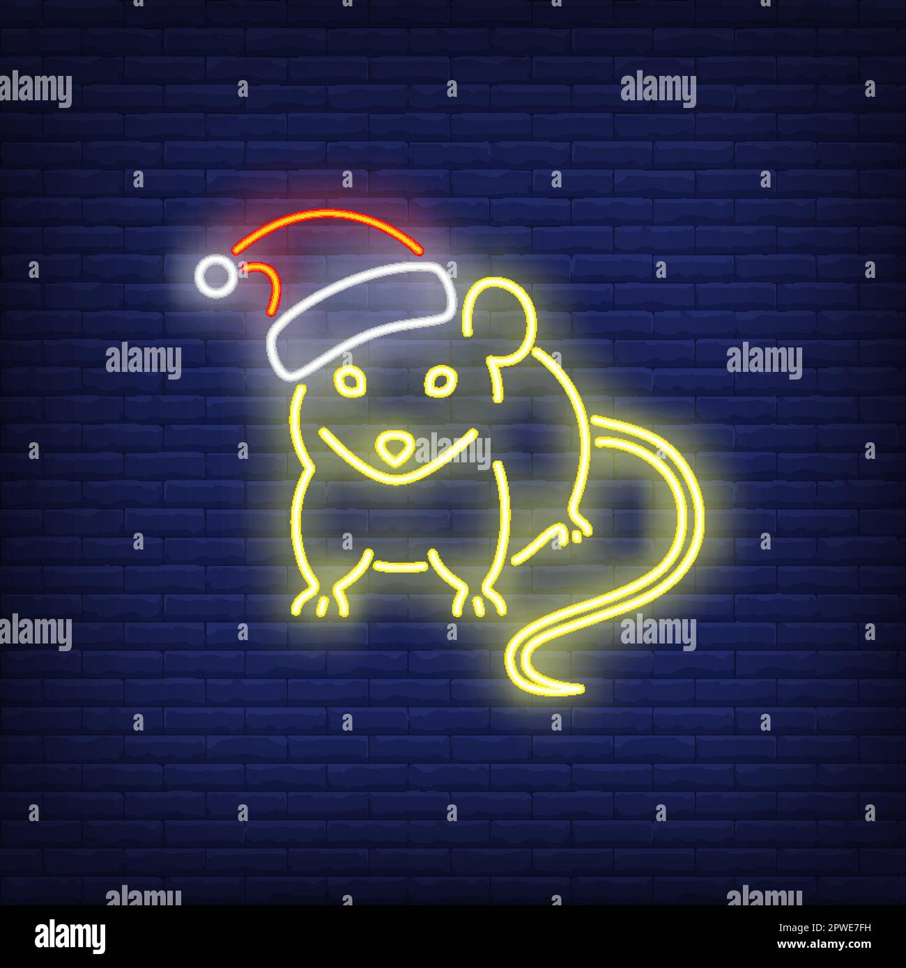 Christmas rat neon sign Stock Vector Image & Art - Alamy